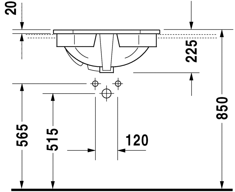 Porcelanosa Beograd. 1930 Series Vanity basin 58